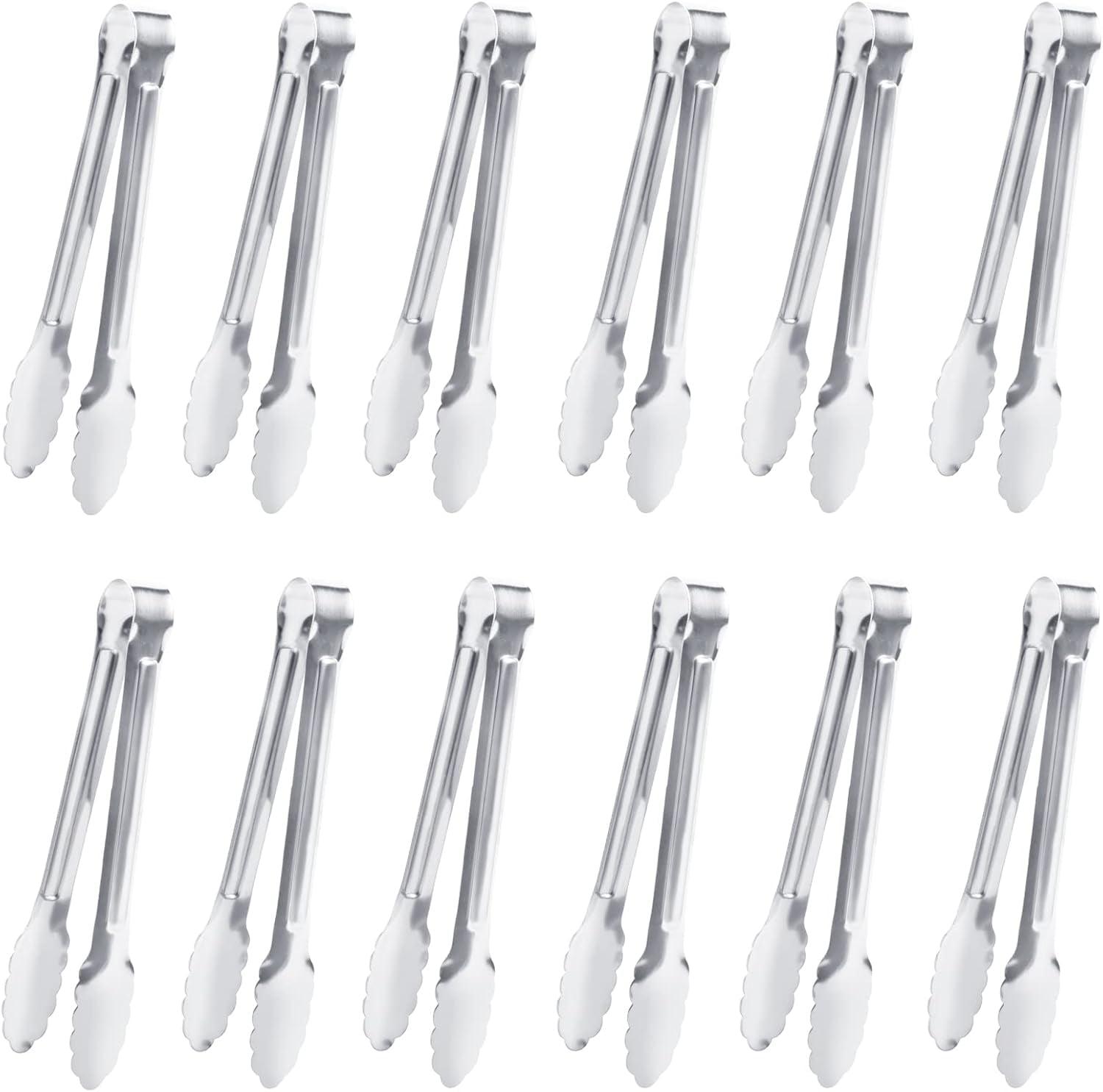 6 Pack Serving Tongs Kitchen Tongs, Buffet Tongs, Stainless Steel Food ...