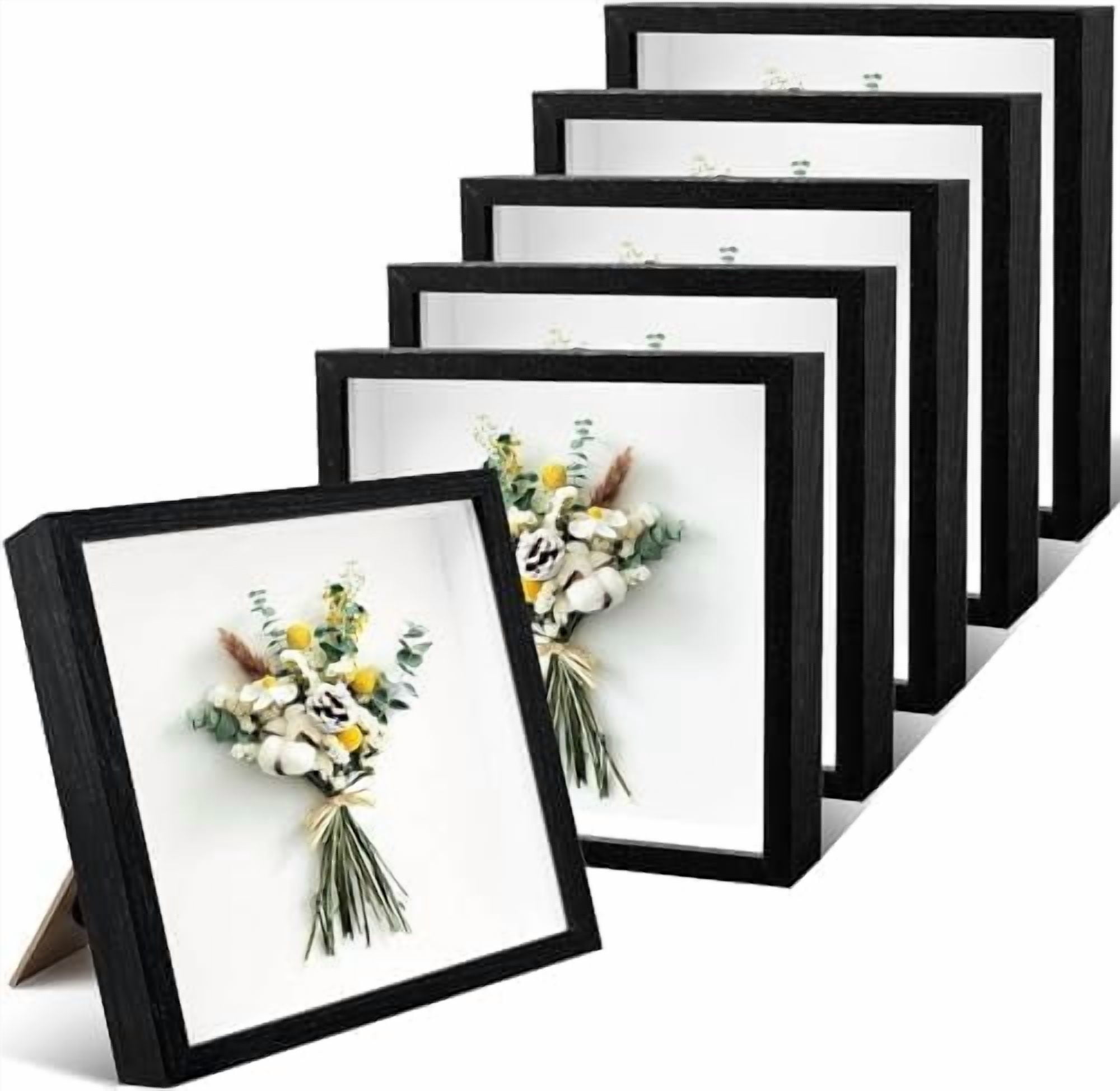 6 Pack Shadow Box Picture Frame,Wood Square Shadow Boxes Display Cases ...