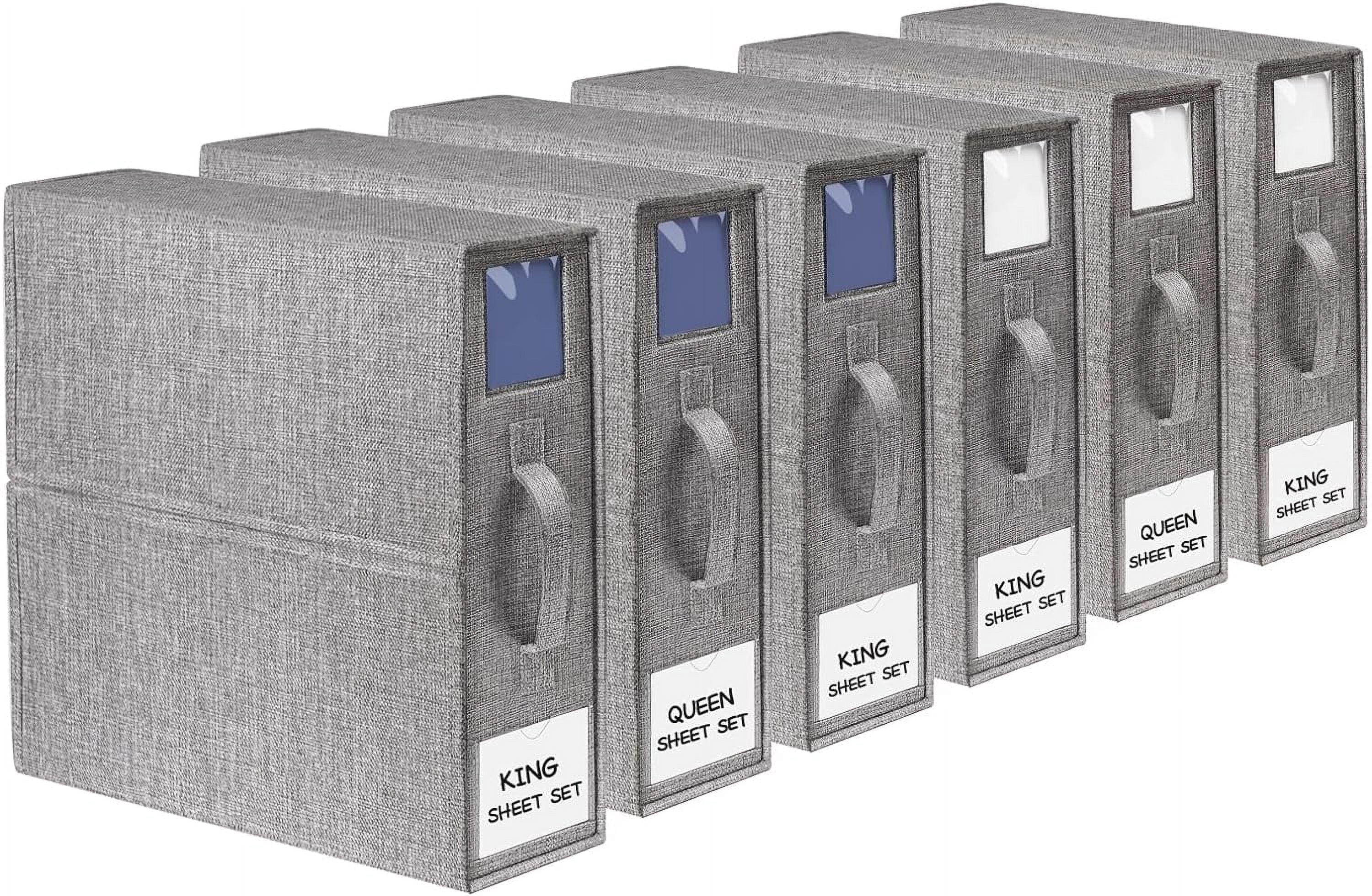 6 Pack Sheet Organizers and Storage (Queen or King Size), Foldable ...