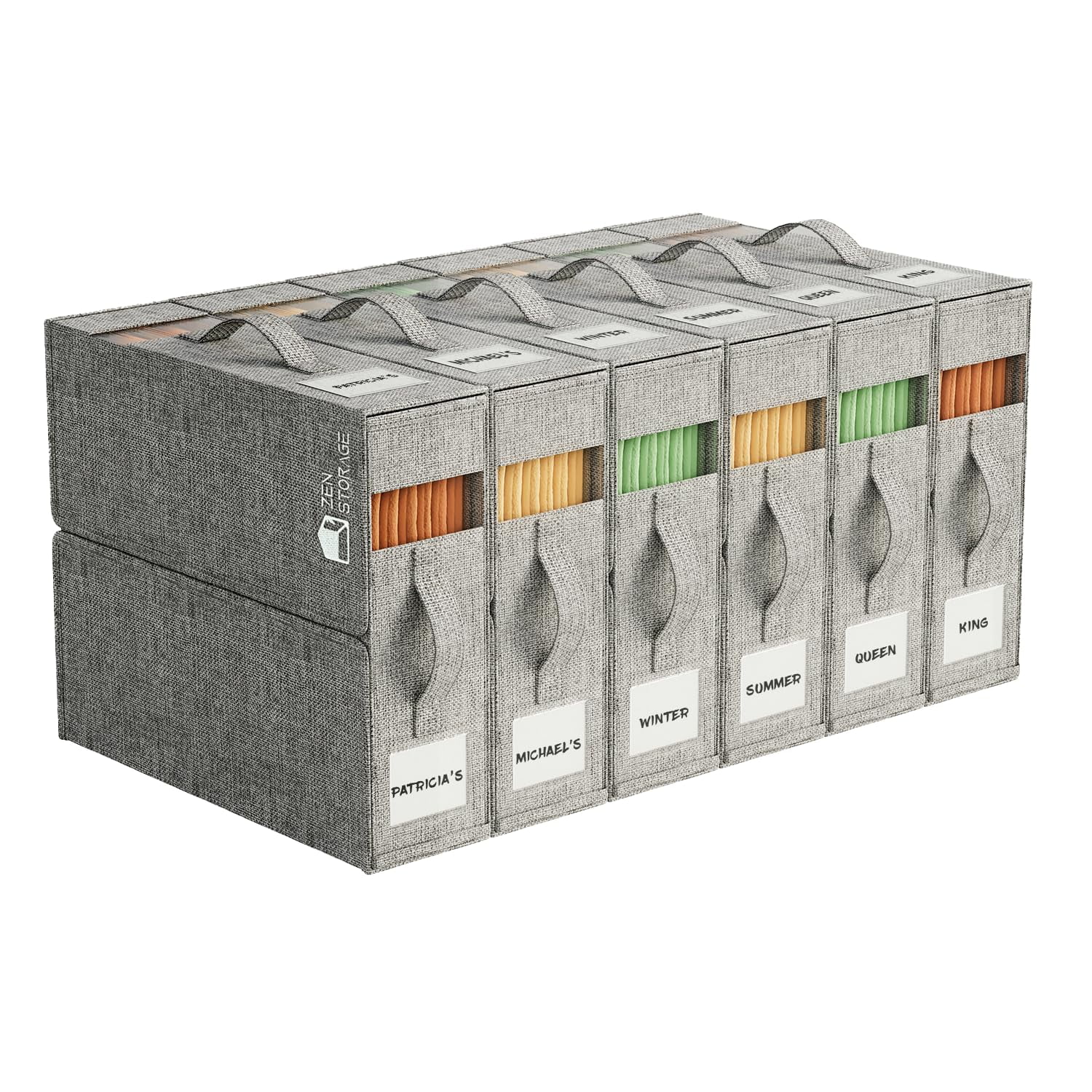 6 Pack Sheet Storage Organizer (King & Queen Size) with handle ...