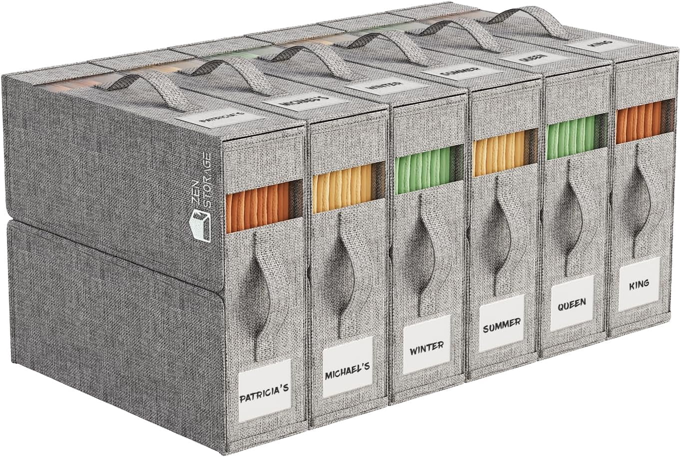 6 Pack Sheet Storage Organizer (King & Queen Size) with handle ...