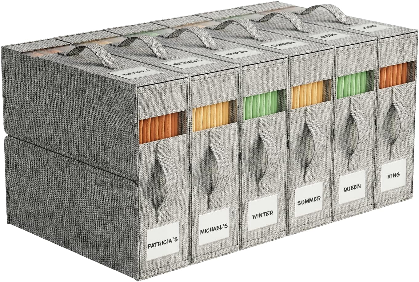 6 Pack Sheet Storage Organizer (King & Queen Size) with handle ...