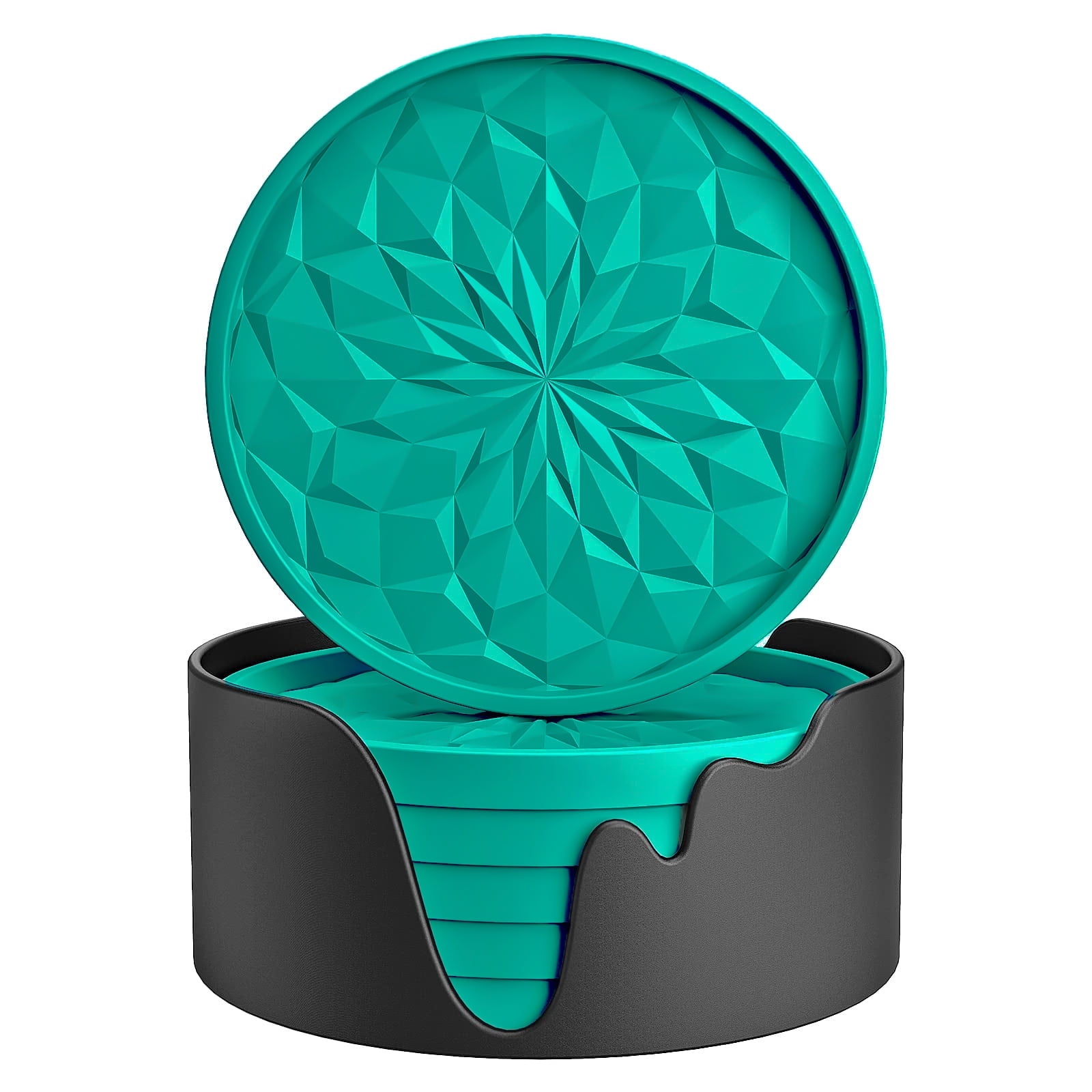 LAI FION, Silicone Coasters 6 Pack, 3.9" Diameter, Deep Tray - Walmart.com