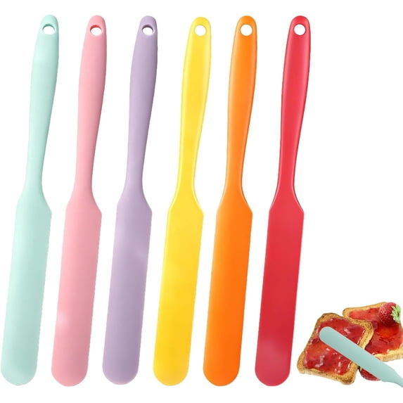 6 Pack Silicone Jar Spatula Small Silicone Spatulas Mini Jar Scraper ...