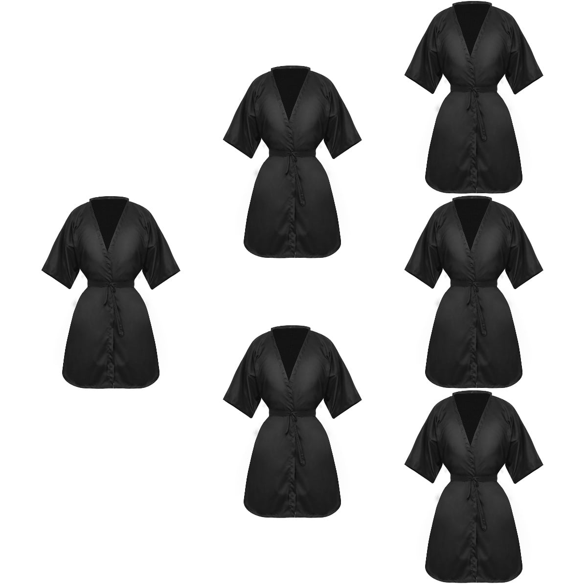 6 Pack Silk Robe Salon Client Robes Smock Hairdressing Cape Gown Salon Barber Cape Barber Gown ...