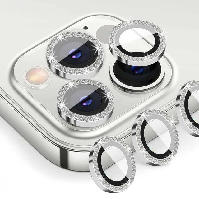 6-Pack Silver Diamond Camera Lens Film for iPhone 14 Pro Max, 13, 12 ...