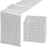 JYFLZQ Navy Blue Sequin Table Runners 12 x 108 inch Pack of 5 Glitter Sparkly Metallic Table ...