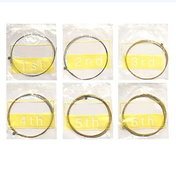 6-Pack Single Guitar Strings for Acoustic Guitars, Brass Guitar String ...