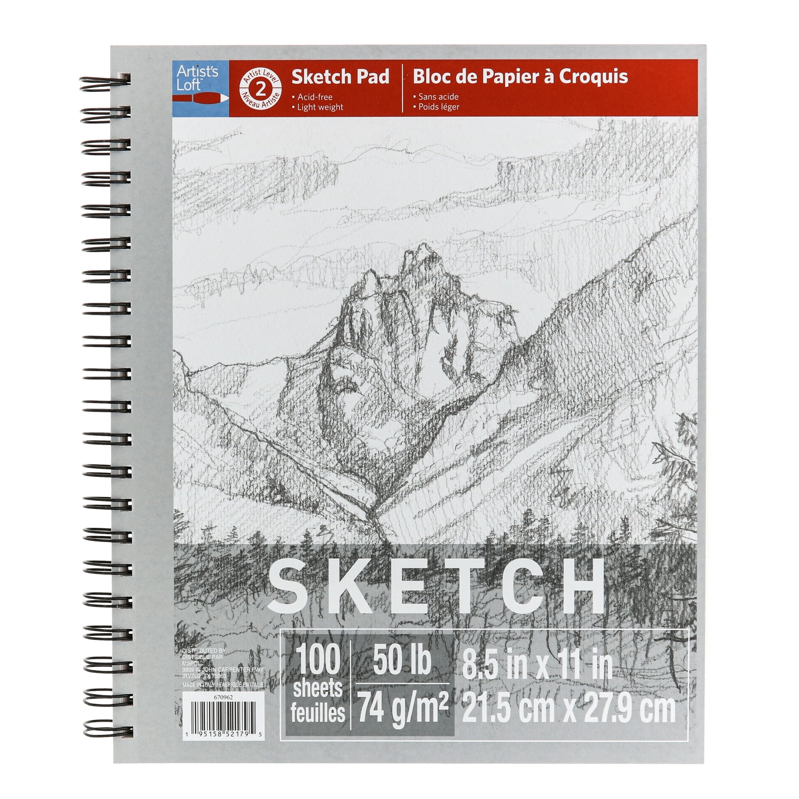Artist's Loft Sketch Pad, 8.5" x 11", 6 Pack - Walmart.com