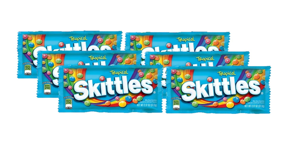 Skittles Tropical Chewy Candy, Sugar-Free, Kosher Certified, 2.17 oz ...