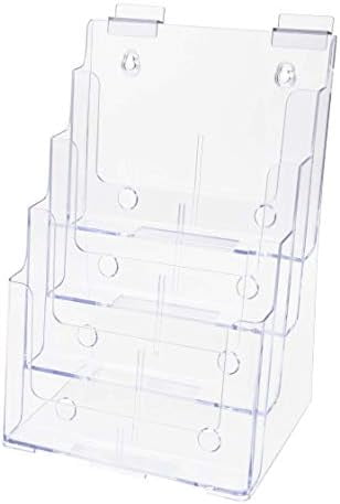 6 Pack Slatwall Brochure Holder for 4" Trifolds or 8.5" Magazines Clear ...