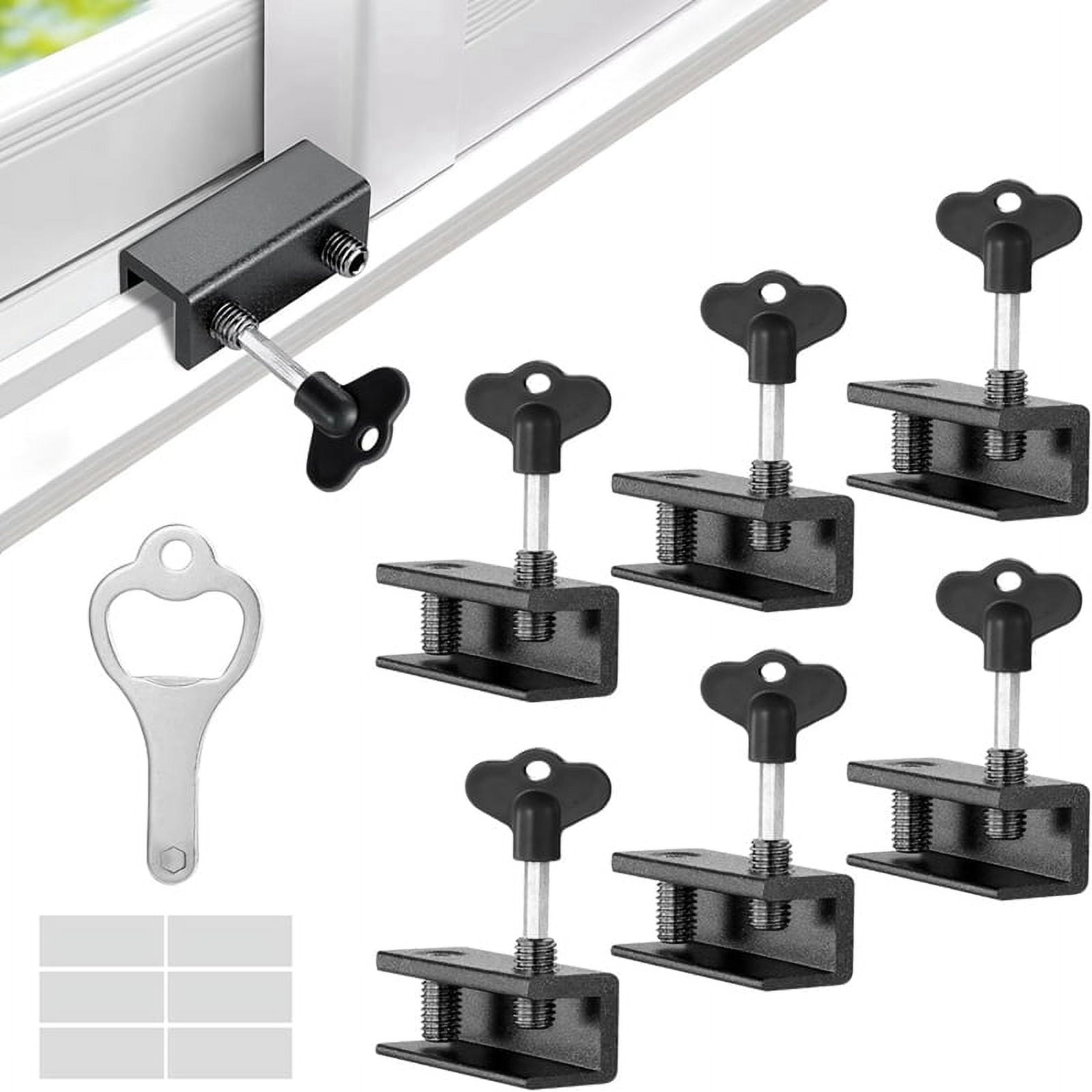 6 Pack Sliding Window Door Lock Security, Sliding Window Stoppers for ...