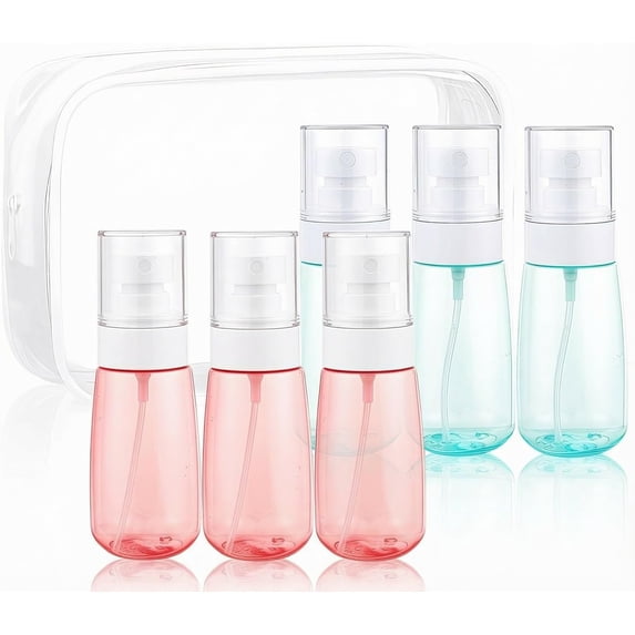 6 Pack Small Bottle Travel Size 2oz/60ml with PVC Zip bag, Leak Proof ...