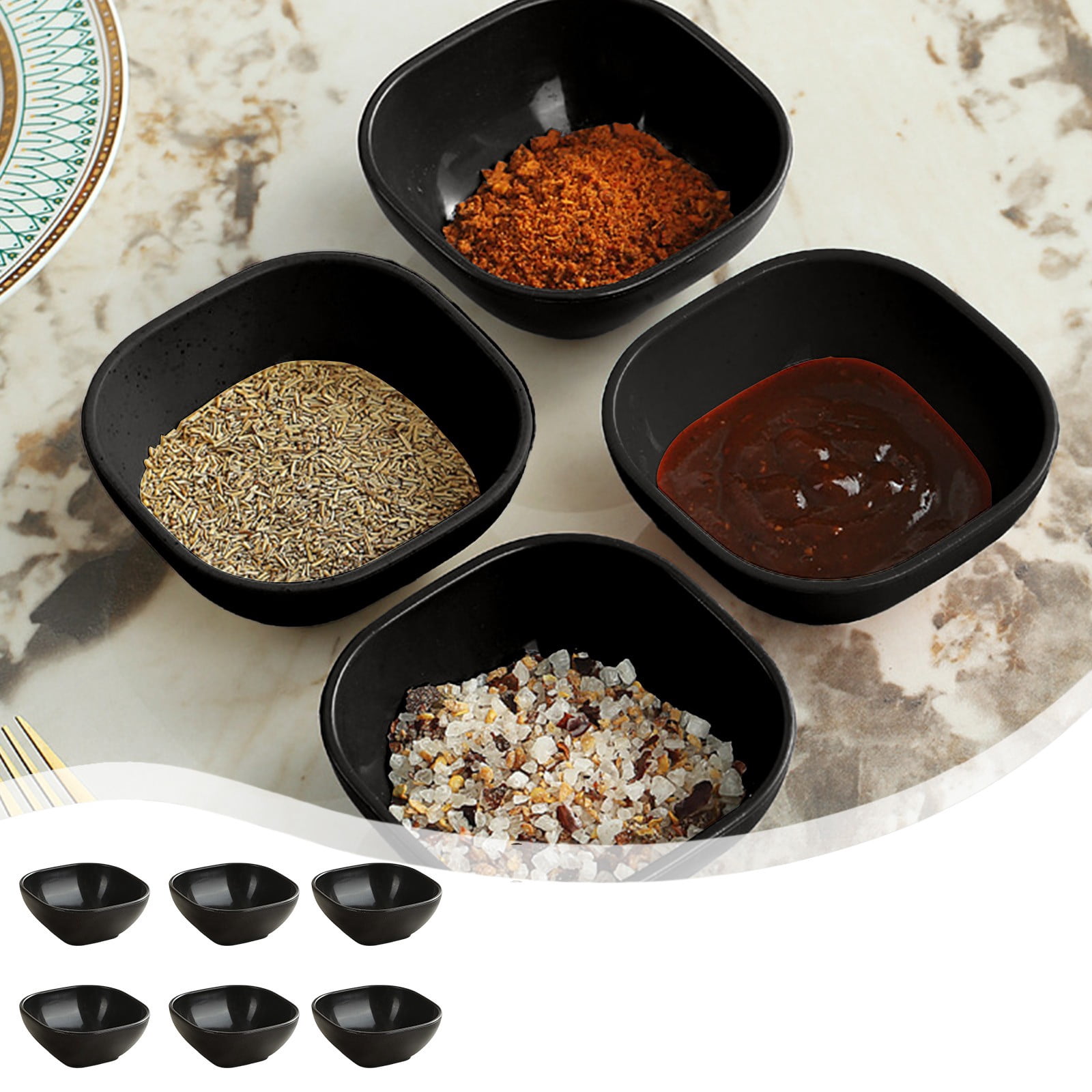 6 Pack Small Bowls, Unbreakable Dessert Bowls,Dipping Sauce Cups, Mini ...