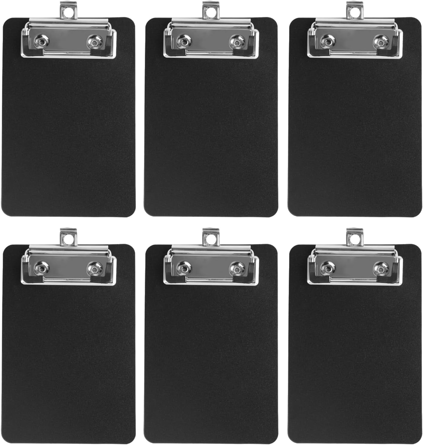 6 Pack Small Clipboards, Plastic A6 Letter Size Black Clipboard, Mini ...