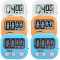 6 Pack Small Digital Kitchen Timer Magnetic Back and ON/Off Switch ...