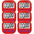 6 Pack Small Digital Kitchen Timer Magnetic Back and ON/Off Switch ...