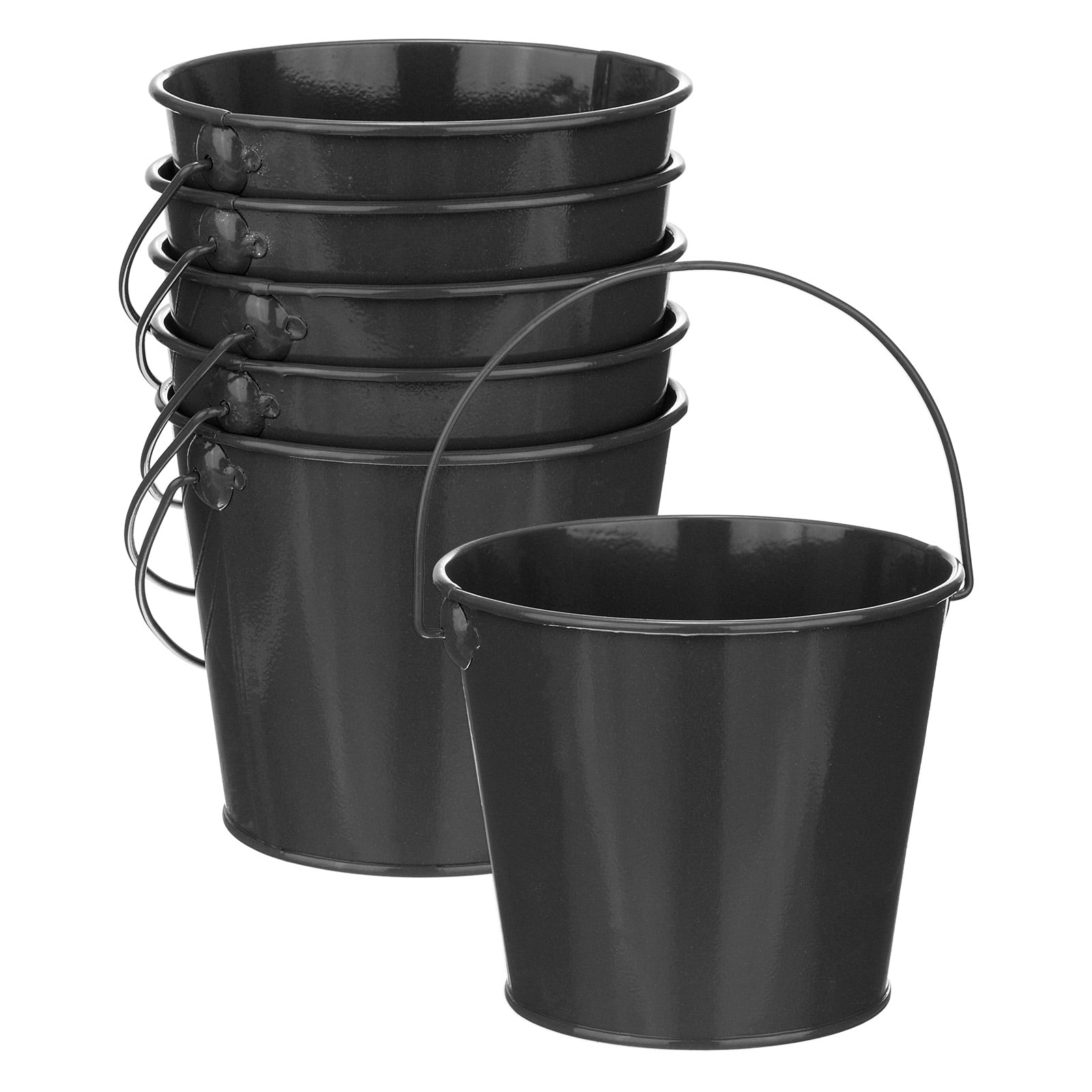 6-Pack Small Metal Bucket with Handle, 12x10cm Galvanized Buckets Small ...