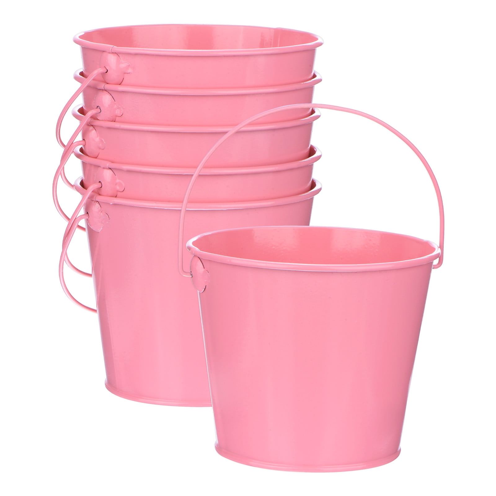 6-Pack Small Metal Bucket with Handle, 12x10cm Galvanized Buckets Small ...
