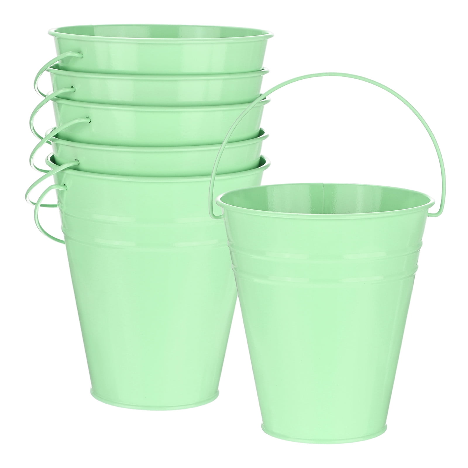 6-Pack Small Metal Bucket with Handle, 12x13cm Galvanized Buckets Small ...