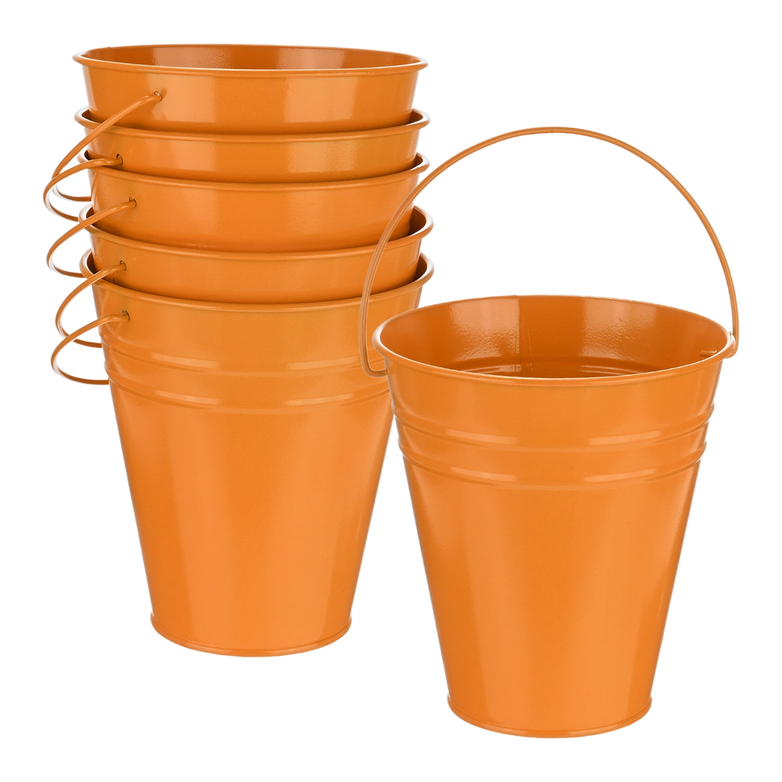 6-Pack Small Metal Bucket with Handle, 12x13cm Galvanized Buckets Small ...