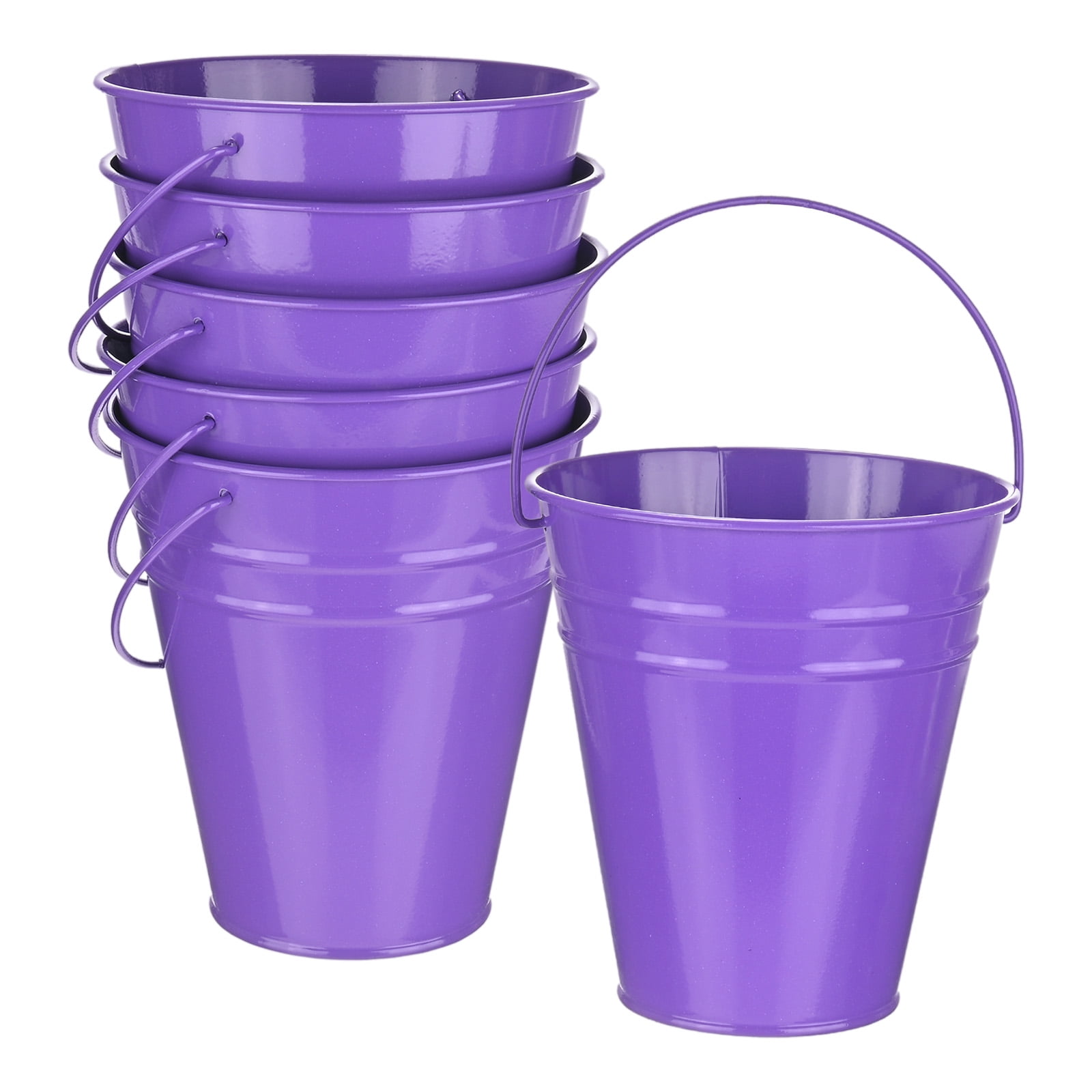 6-Pack Small Metal Bucket with Handle, 12x13cm Galvanized Buckets Small ...