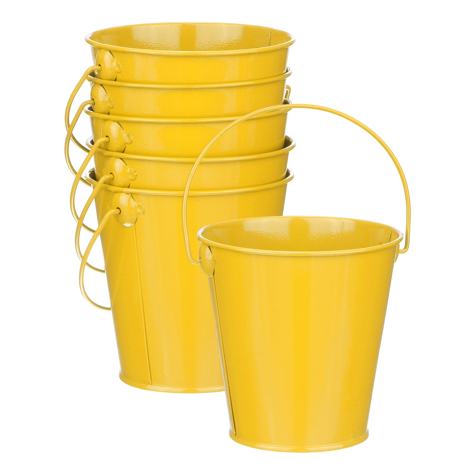 6 Pack Small Metal Bucket with Handle, 4"x4"/10x10cm Galvanized Buckets ...