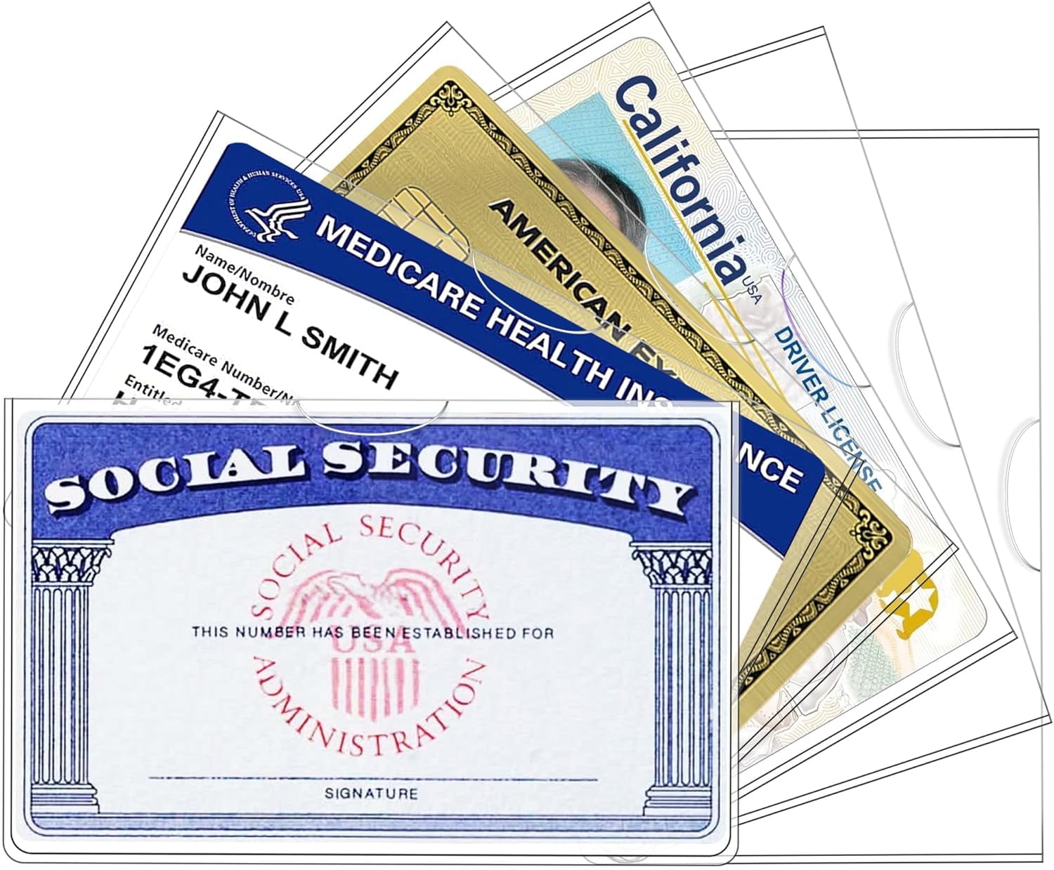 6 Pack Social Security Card Holder，Social Security Card Protector ...