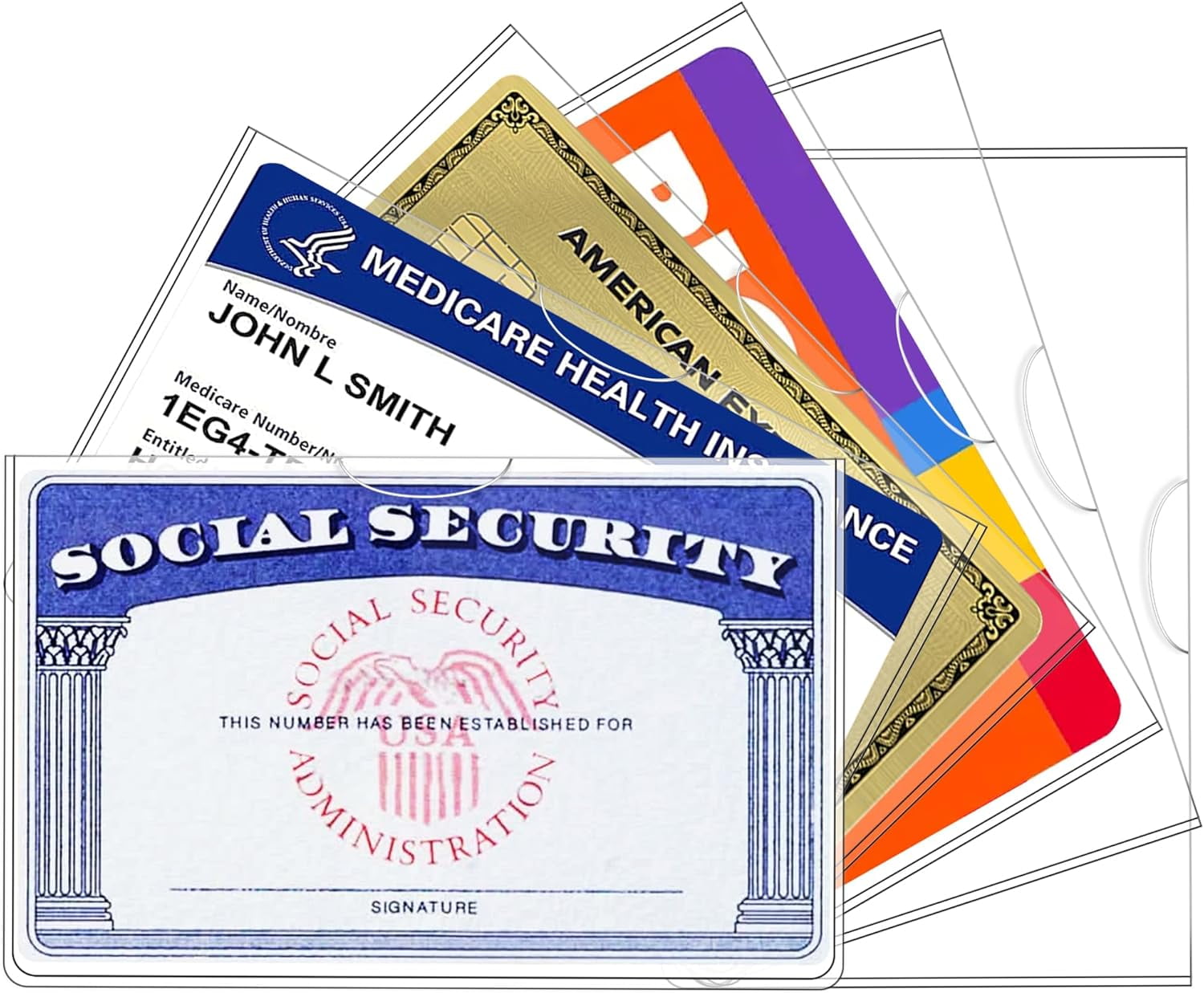 6 Pack Social Security Card Holder，Social Security Card Protector ...