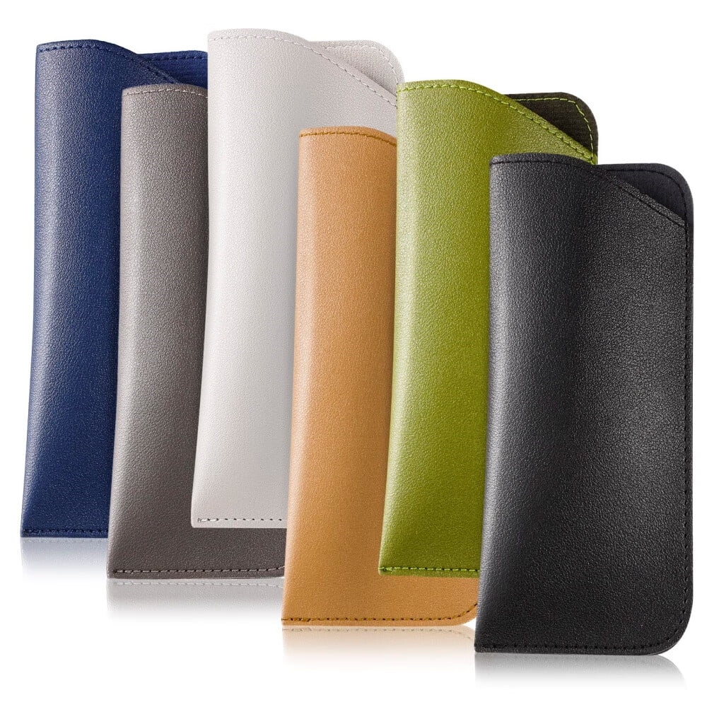 6 Pack Soft Glasses Cases, Leather Eyeglass Cases Glasses Pouch Travel ...
