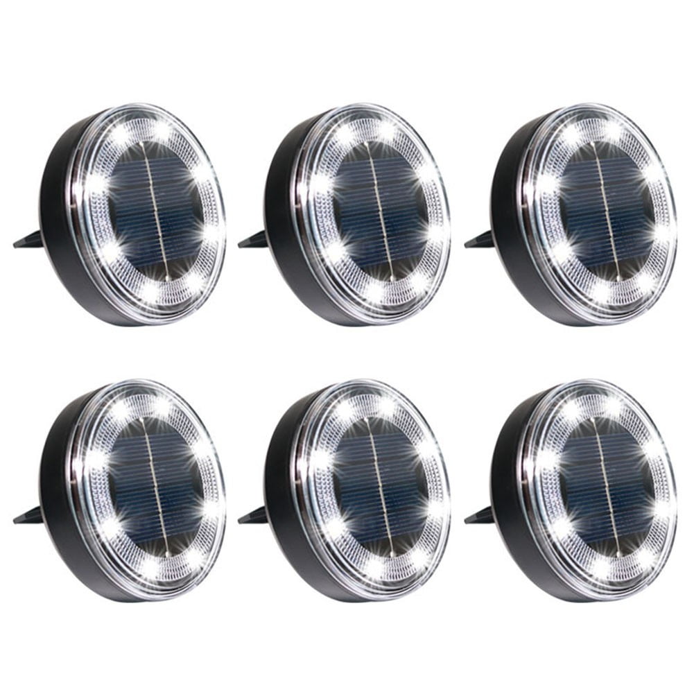 6 Pack Solar Ground Lights Outdoor LED Landscape Lighting,Waterproof ...