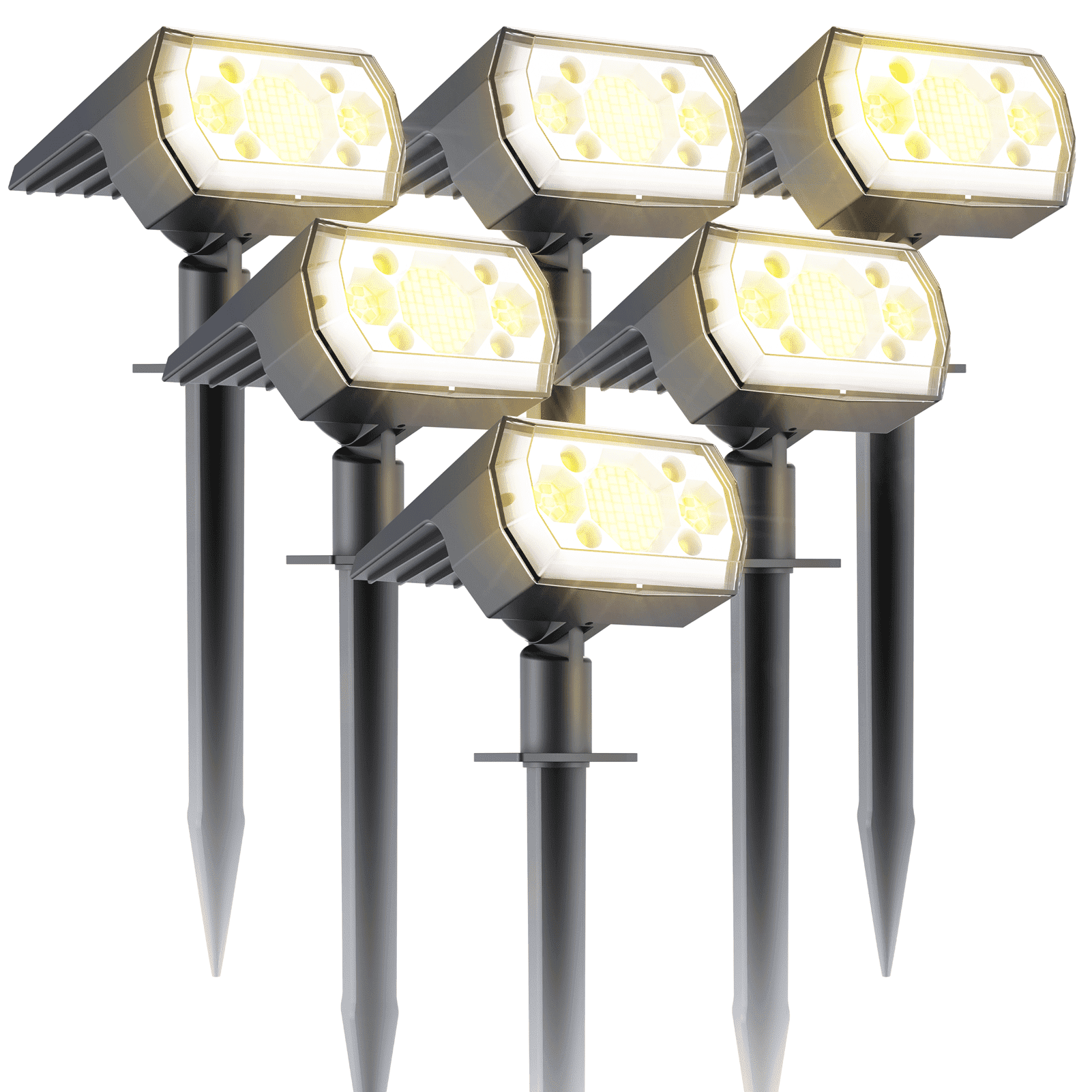 6 Pack Solar Lights Outdoor Waterproof IP65, 64 LED Landscape ...
