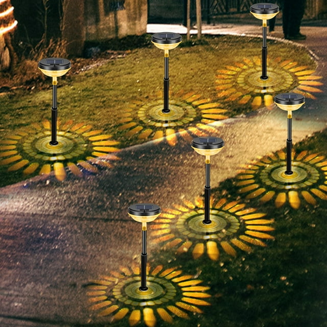 6 Pack Solar Pathway Lights, LED Solar Powered Garden Lights, Outdoor Solar Lights for Walkway ...