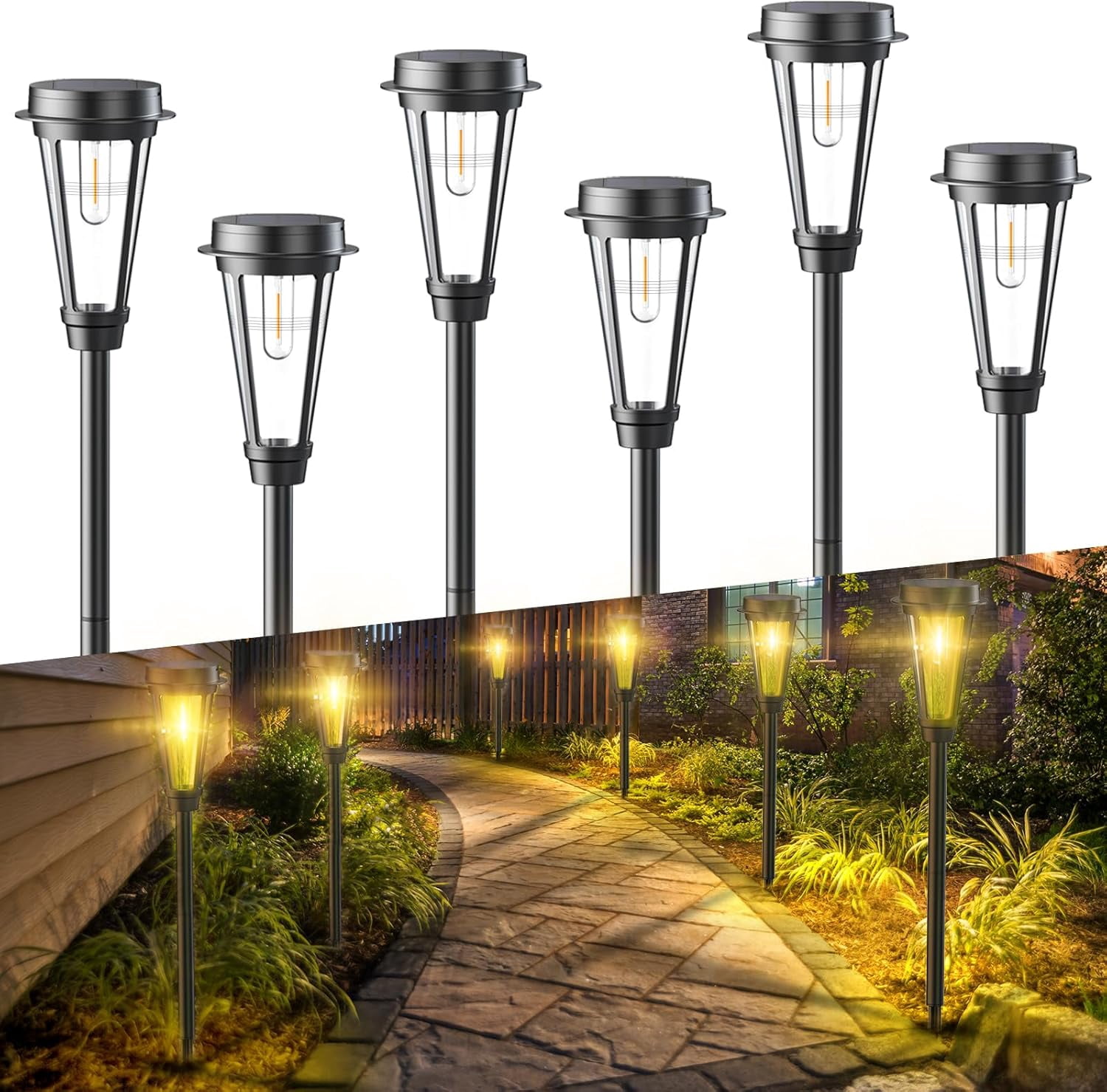 KIDSJOY Solar Pathway Lights Outdoor Waterproof Garden Lights with ...