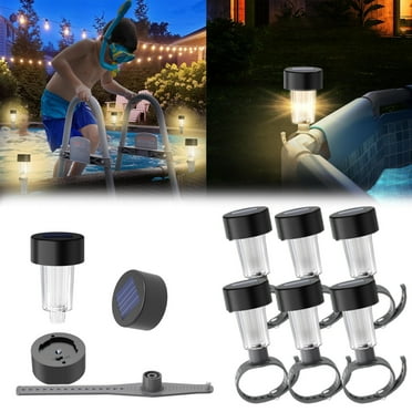 XINGLAN Solar Above Ground Pool Lights 4 Pack Outdoor Wireless Pool ...