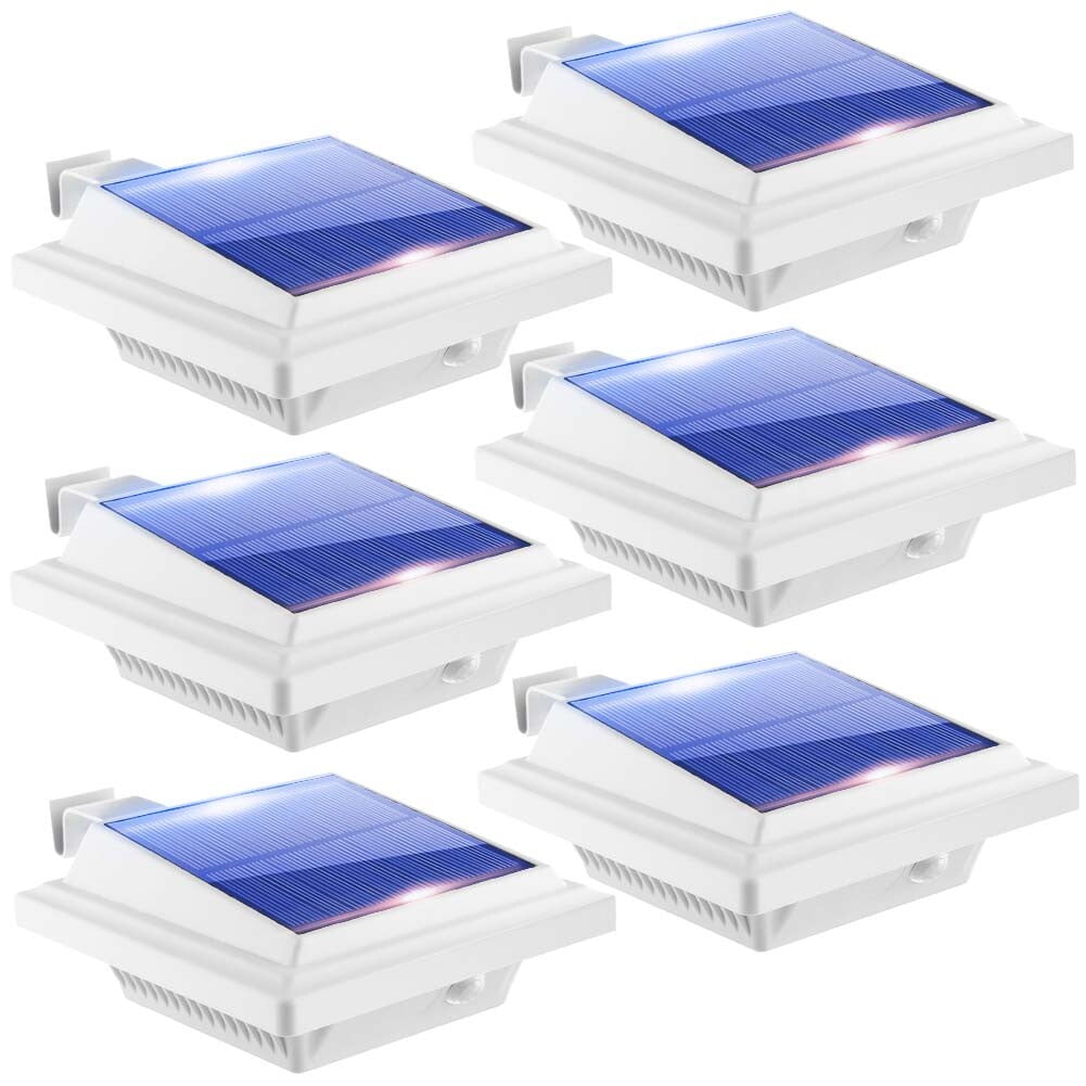 6 Pack Solar Power Gutter Lights 40LEDs Outdoor Garden Lamp Waterproof ...