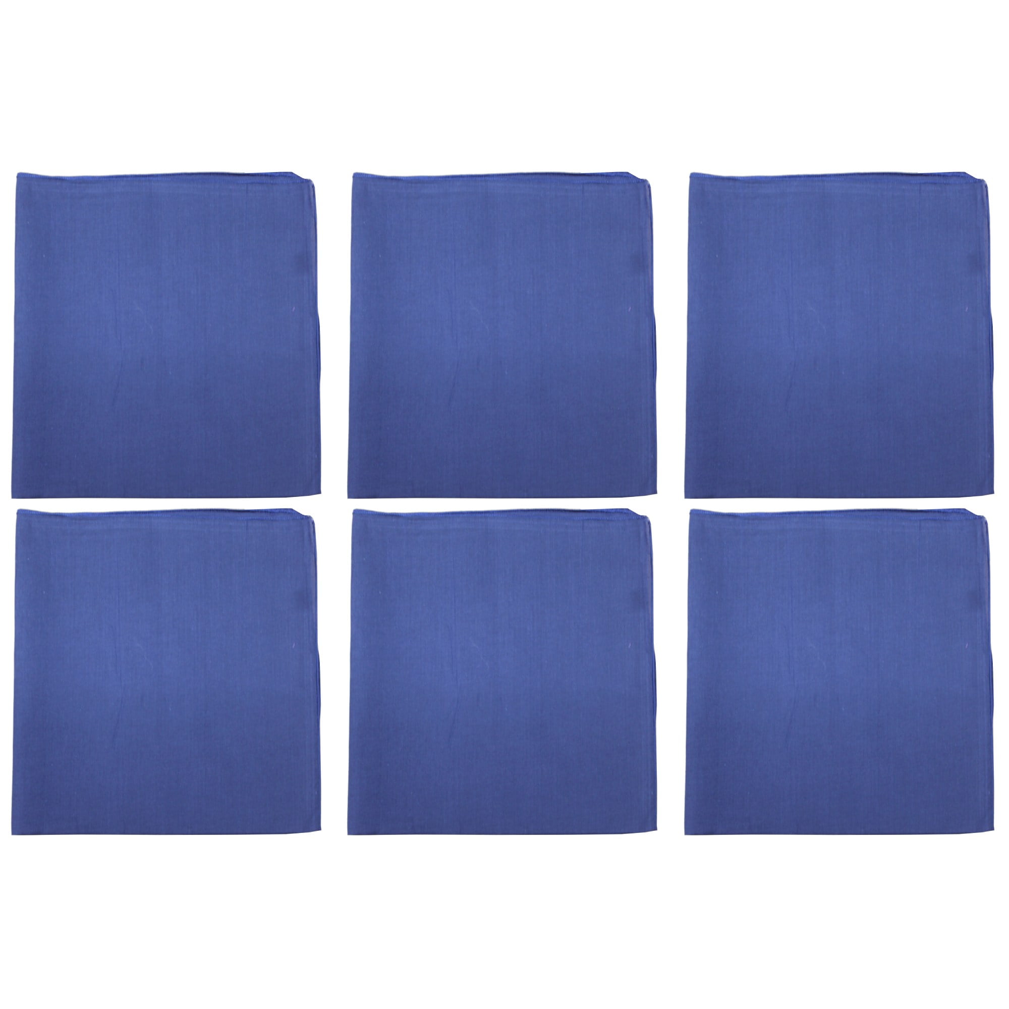 6 Pack Solid Color Cotton Bandanas Soft, Durable, and Reusable (Navy ...