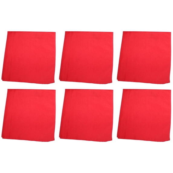6 Pack Solid Color Polyester Bandanas Durable and Quick Drying (Red ...