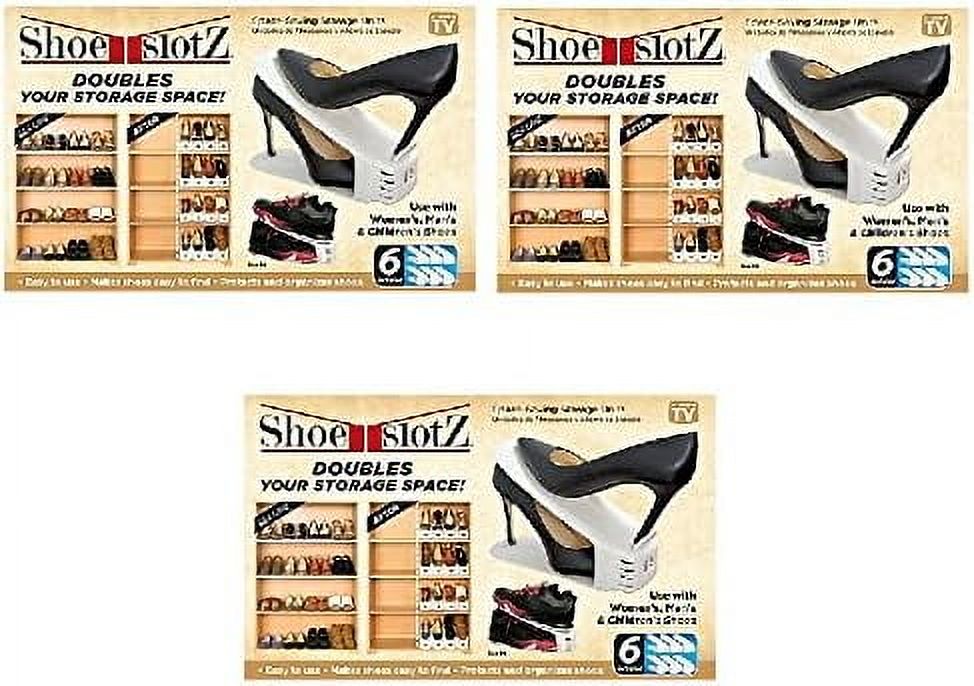 6-Pack Space-Saving Shoe Slotz Storage Units in Ivory | As Seen on TV ...
