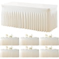 6 Pack Spandex Ivory Fitted Table Cloth for 6ft Rectangle Tables Ivory ...