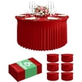 6 Pack Spandex Table Cover Skirts for 60 inch Round Tables, Red Stretch ...