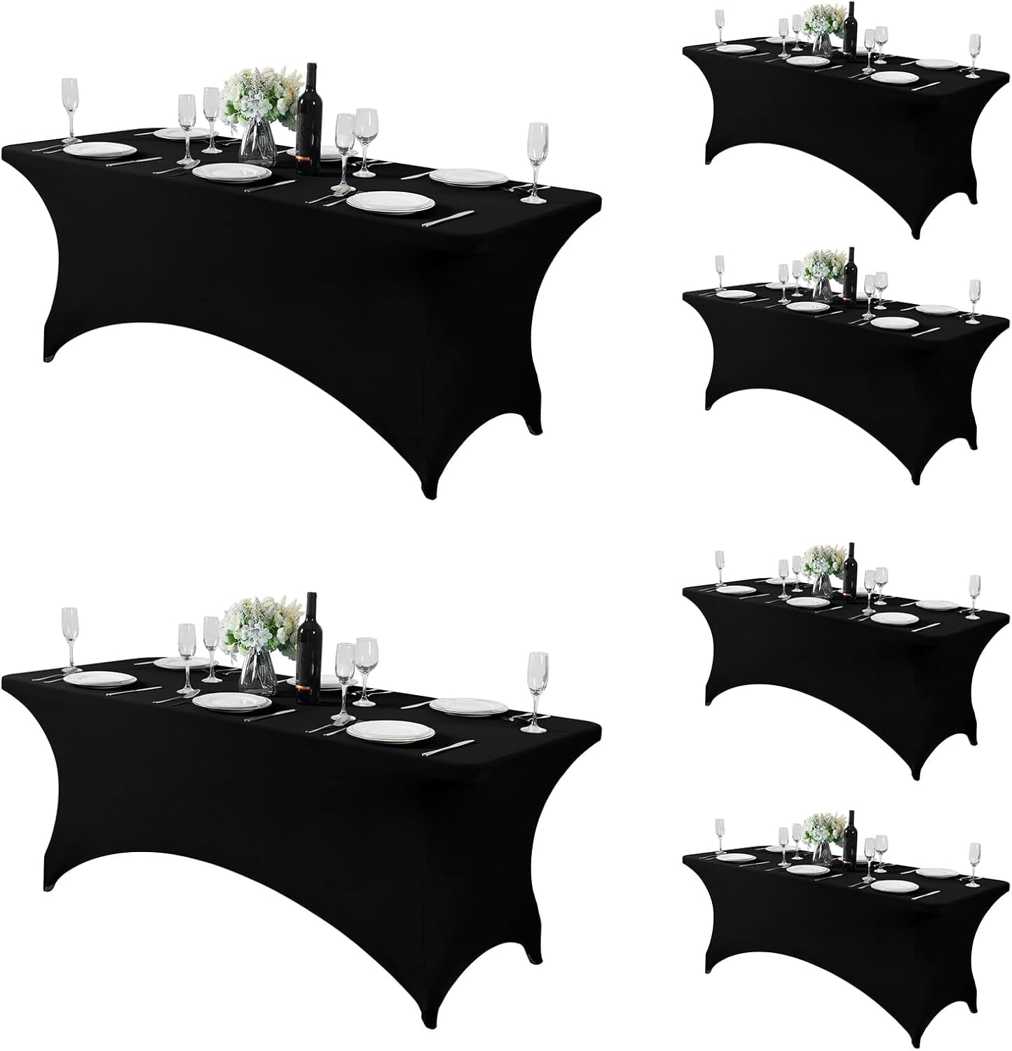 6 Pack Spandex Table Cover for 6FT Table Universal Fitted Stretch ...