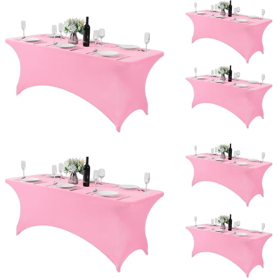 6 Pack Spandex Table Cover for 6FT Table Universal Fitted Stretch ...