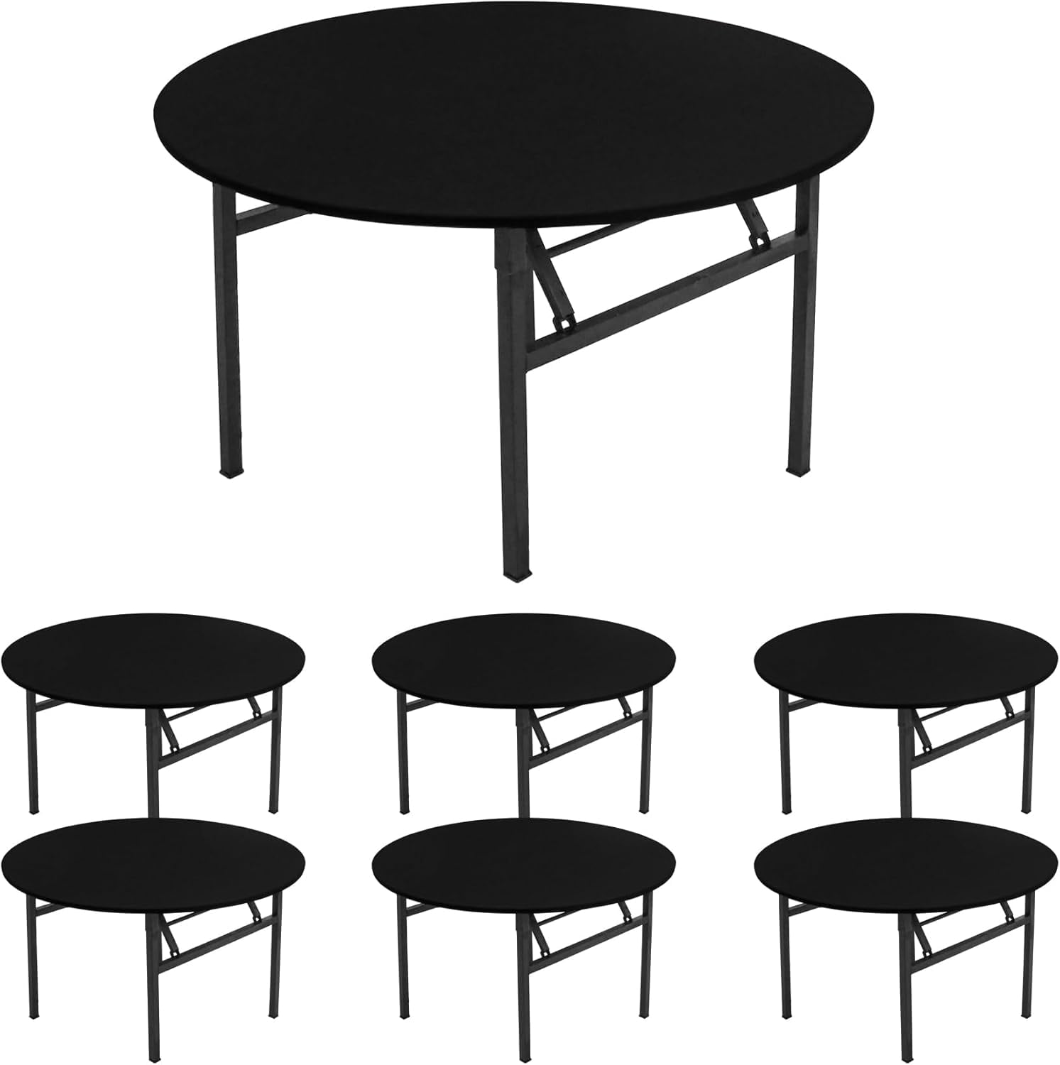 6 Pack Spandex Table Top Cover for 5FT Round Tables, Stretch Fitted ...