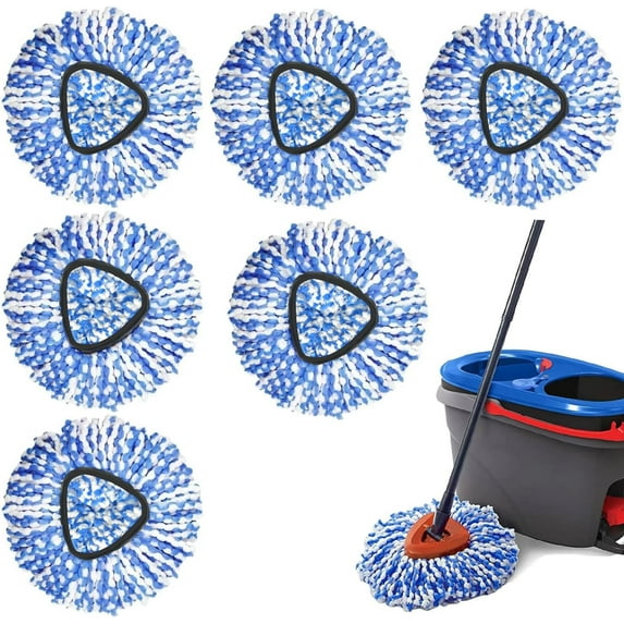 6 Pack Spin Mop Replacement Heads Compatible with Ocedar RinseClean 2 ...
