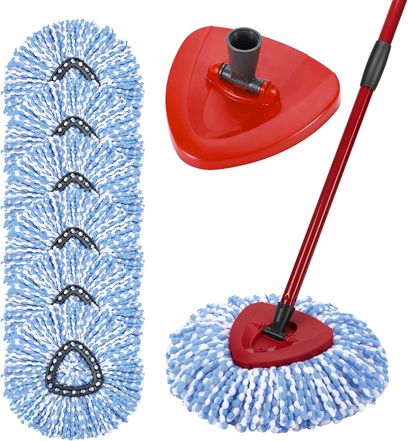 O-Cedar EasyWring Spin Mop Replacement Heads, 6-Pack +1 Base, 1-Tank ...