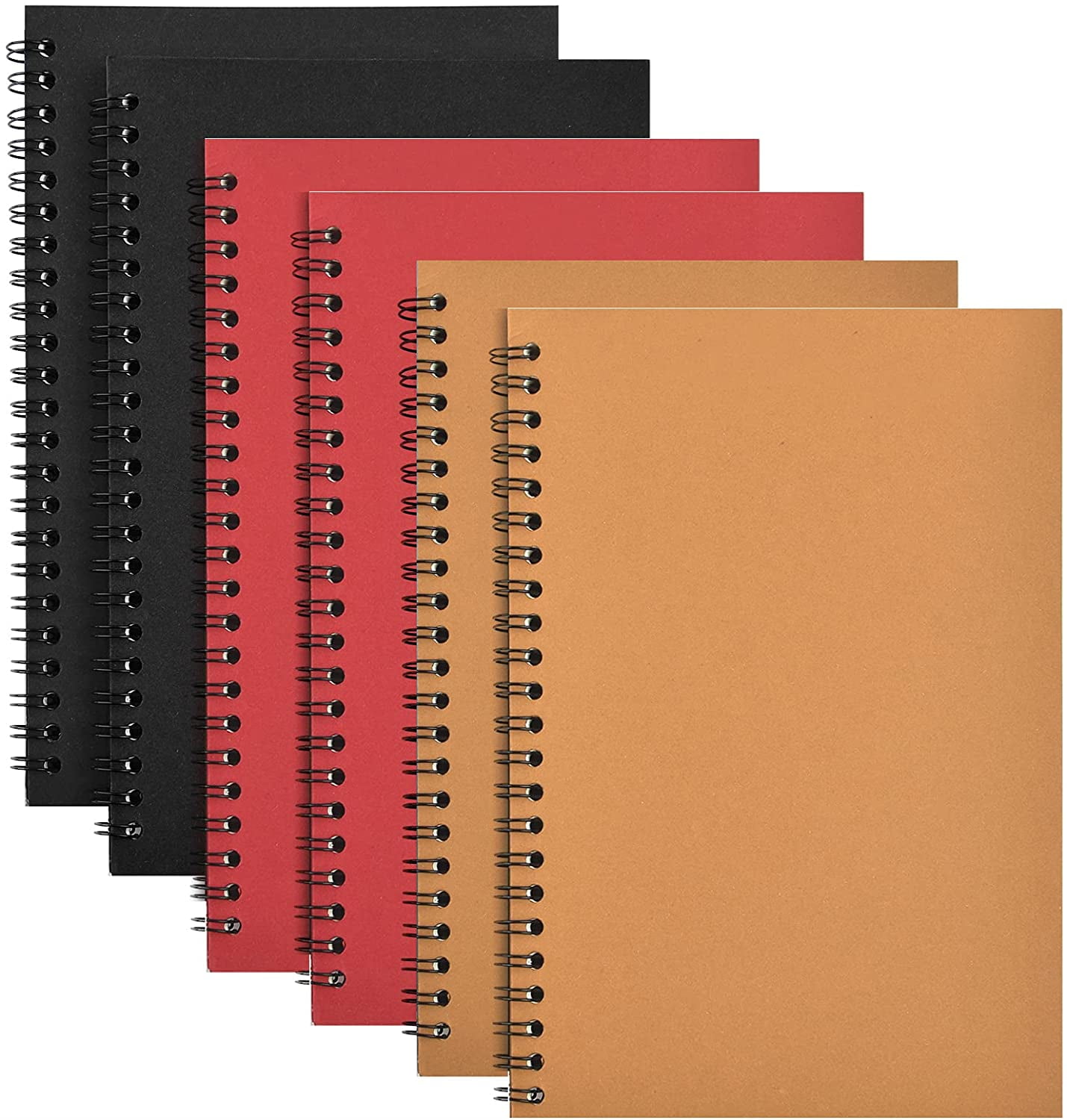 6 Pack Spiral Ruled Notebook A5 Lined Travel Notebook 5.5 x 8.3 Inch ...