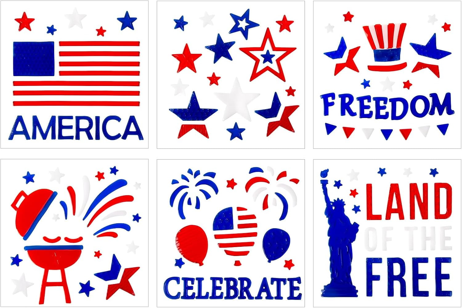 6 Pack Spring Gel Window Clings for Glass Windows - Reusable Seasonal ...