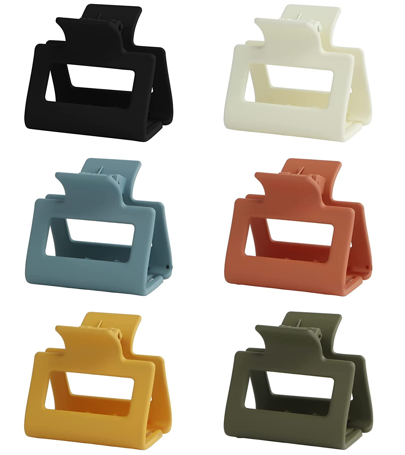 6 Pack Square Claw Clips, Hair Claw Clips for Women Girls, 2.2 Inch ...