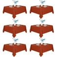 6 Pack Square Fall Tablecloths - 70 x 70 Inches, Rust - Stain Resistant ...